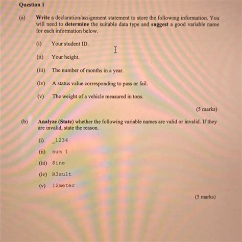Solved A Write A Declaration Assignment Statement To Store