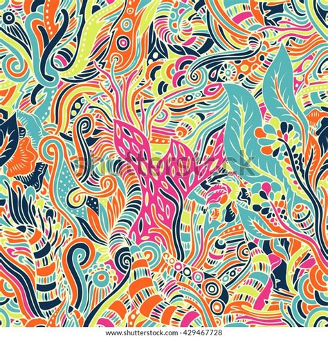 Seamless Vector Psychedelic Pattern Stock Vector Royalty Free