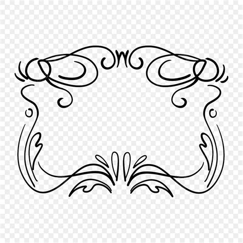 손으로 그린 선 그리기 흑백 유럽 꽃 일러스트 테두리 요소 손으로 그린 선 그리기 검정색과 흰색 Png 일러스트 및 Psd 이미지 무료 다운로드 Pngtree