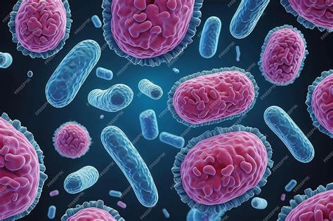 Premium Photo Blue Bifidobacterium Lactobacillus Microbiome Under Microscope Probiotic Cells