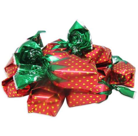 Strawberry Filled Buttons Foil Wrapped Bulk