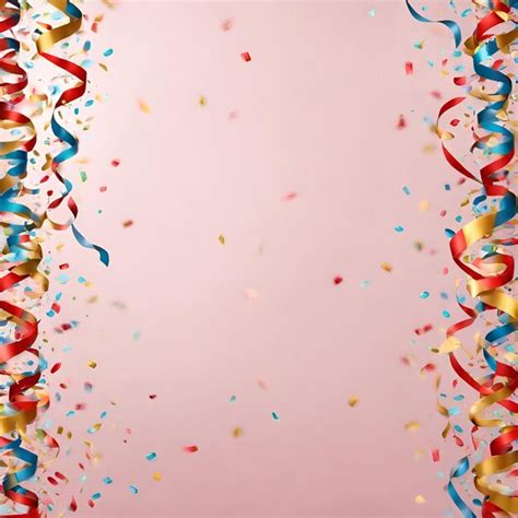 Premium Photo Decorated Background Empty Space With Confetti And Curl