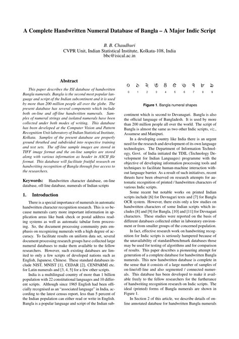 pdf a complete handwritten numeral database of bangla a major indic