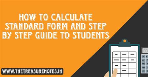 How To Calculate Standard Form And Step By Step Guide To Babes The Treasure Notes