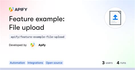 Issues · Feature Example File Upload Deprecated · Apify