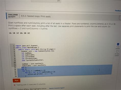 solved 20 feedback challenge activity 6 5 2 nested loops