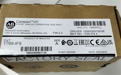 Plastic Analog Input Module Make ALLEN BRADELY 1769 IF8 For Industrial At 66500 In Amravati