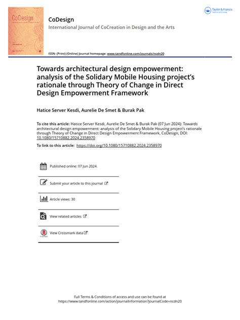 Towards Architectural Design Empowerment Analysis Of The Solidary Mobile Housing Project S