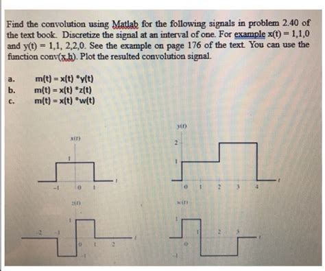 Solved Find The Convolution Using Matlab For The Following Chegg