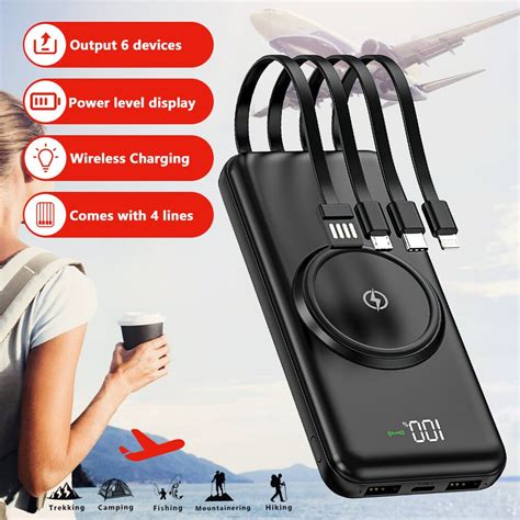 30000mah Power Bank Backup 4 Usb Fast Charge Wireless Portable External