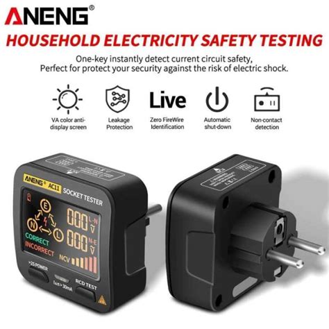 Promo Aneng Stop Kontak Pengukur Voltage Tester Detector Grounding Wire