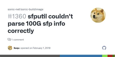Sfputil Couldnt Parse 100g Sfp Info Correctly · Issue 1360 · Sonic Netsonic Buildimage · Github