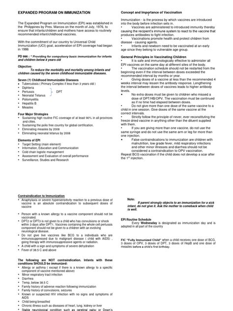 Expanded Program On Immunization Pdf Vaccines Vaccination