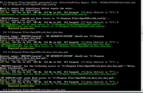 Error While Executing Fixhostfilepermissionsps1 · Issue 844 · Powershellwin32 Openssh · Github