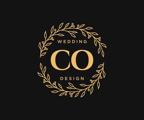 Co Initials Letter Wedding Monogram Logos Collection Hand Drawn Modern