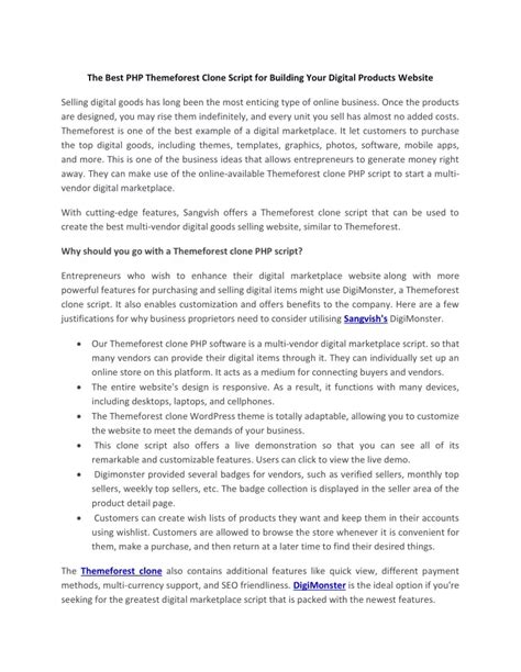 Ppt The Best Php Themeforest Clone Script For Building Your Digital