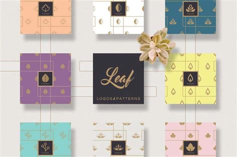Leaf Pattern Logo Branding Collection Polar Vectors