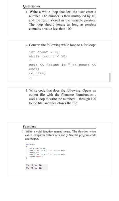 Solved Question A 1 Write A While Loop That Lets The User Chegg