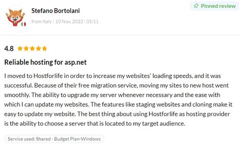 Hostforlifeeu Features