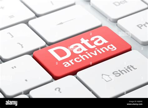 Data Concept Data Archiving On Computer Keyboard Background Stock