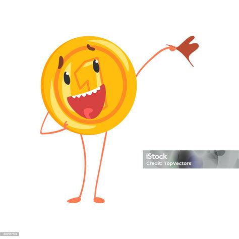 친절 한 문자 플래그와 함께 손을 잡고 서 반짝 코인 아이콘입니다 평면 스타일에서 만화 페니입니다 격리 된 벡터 일러스트 레이 션 스티커 인쇄 포스터 또는 모바일 응용