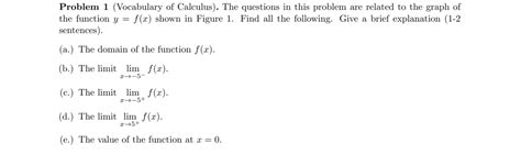 Solved Problem 1 Vocabulary Of Calculus The Questions In Chegg Com