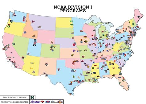 Ncaa Division I Map Rcfb