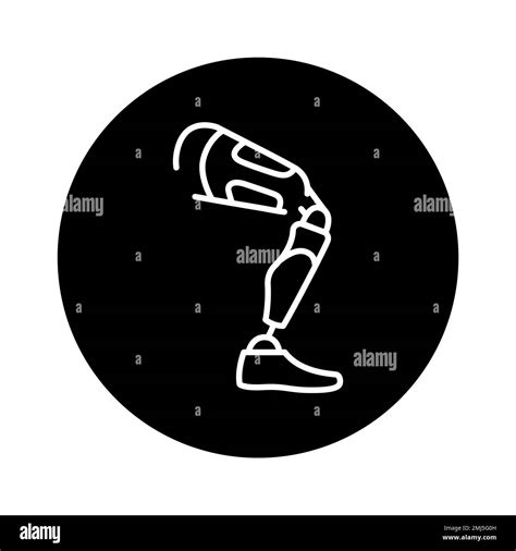 Bio Artificial Leg Color Line Icon Disability Isolated Vector Element Outline Pictogram For