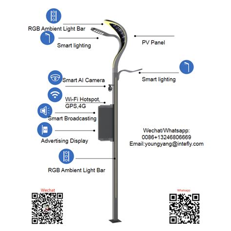 Smart Iot Traffic Lights Pole Street Light With Cctv Camera Road