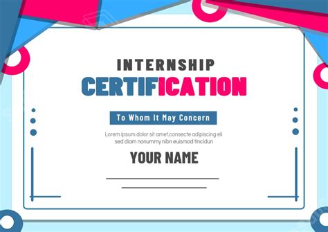 Certificate For Simple Red And Blue Geometric Triangle Practice Word