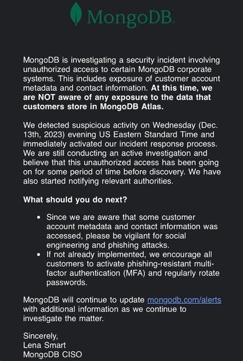 Mongodb Faces A Cybersecurity Crisis Customer Information Exposed In