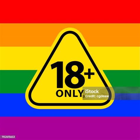 18 플러스 게이 프라이드 플래그 배경 Lgbtq 에 경고 기호를 표시 0명에 대한 스톡 벡터 아트 및 기타 이미지 Istock