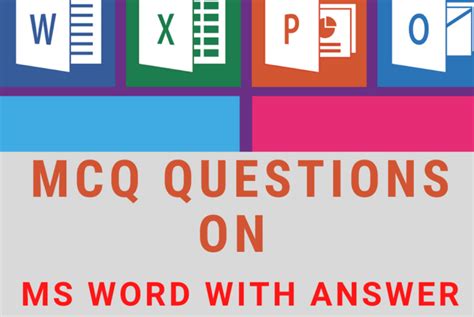 Mcq Questions On Ms Word With Answer Set 4 Infotechsite