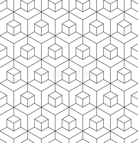 Seamless Cubic Abstract Geometric Isometric Pattern Background Texture Stock Illustration