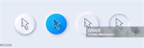 Mouse Cursor Line Icon Click Action Sign Line Icons Vector Stock