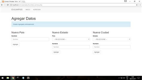 Combobox De 3 Niveles Pais Estado Y Ciudad Con Php Y Mysql Evilnapsis