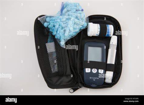 Blood Glucose Monitoring Sytem Carrying Case With Meter Blood Glucose Test Strips Lancing Device