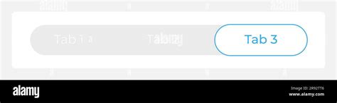 chosen third tab in menu bar ui element template stock vector image