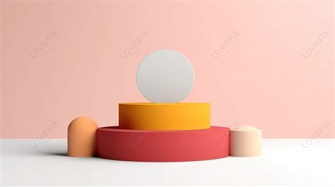 매력적인 제품 프레젠테이션 흰색 배경에 기하학적 모양이 있는 연단의 3d 그림 연단 배경 연단 그림 배경 흰색 그림 배경