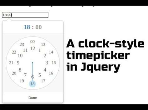 Create A Clock Style Like Timepicker Using Jquery Youtube