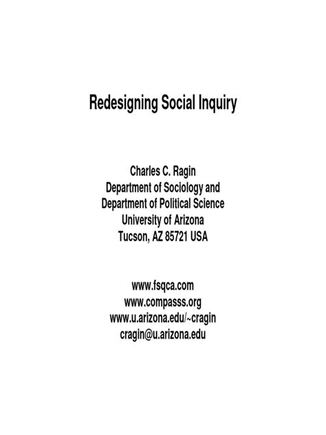 Resdisgning Social Inquiry Pdf Dependent And Independent Variables Causality