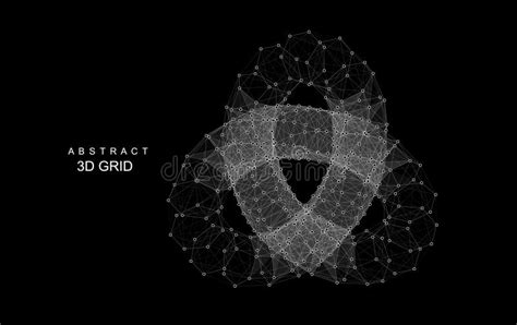 abstract 3d grid torus knot from dots and lines primitive object 3d
