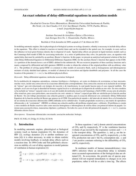 Pdf An Exact Solution Of Delay Differential Equations In Association