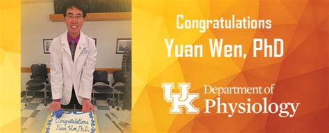 Congratulations Yuan Wen Phd Uk College Of Medicine