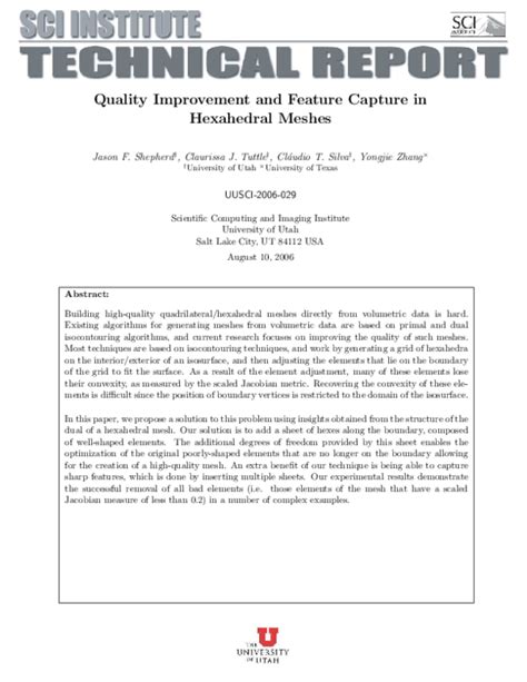 Pdf Quality Improvement And Feature Capture In Hexahedral Meshes