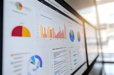 A Computer Screen Displaying Data Visualizations In A Bar Chart Pie