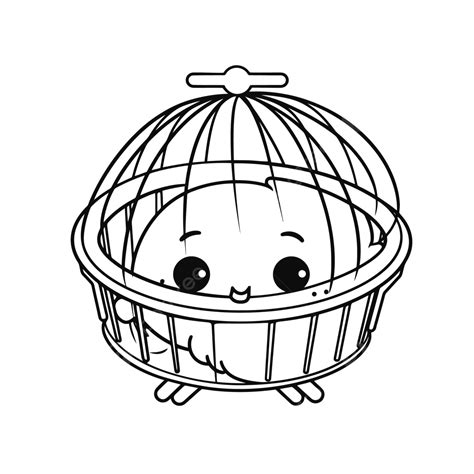 새장에 있는 아기 새 색칠 페이지 개요 스케치 드로잉 벡터 함정 그림 트랩 개요 트랩 스케치 Png 일러스트 및 벡터 에 대한 무료 다운로드 Pngtree