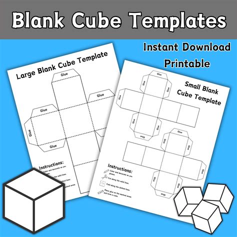 Blank Cube Templates Printable Blank Story Cube Pattern Activity Sheet