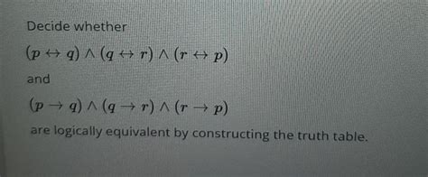 Solved Decide Whether Pq Qr Rp And Chegg Com