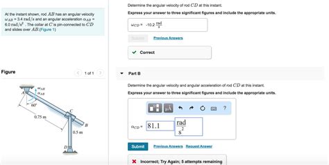 solved determine the angular velocity and angular